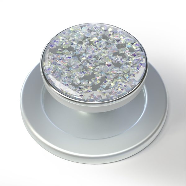 Customized 360 Rotational Silver Glitter Magnetic Phone Grip PopSocket ...